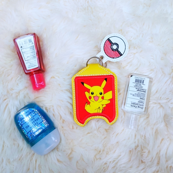 Handmade | Accessories | Pokemon Pikachu Hand Sanitizer Holder Keyring ...